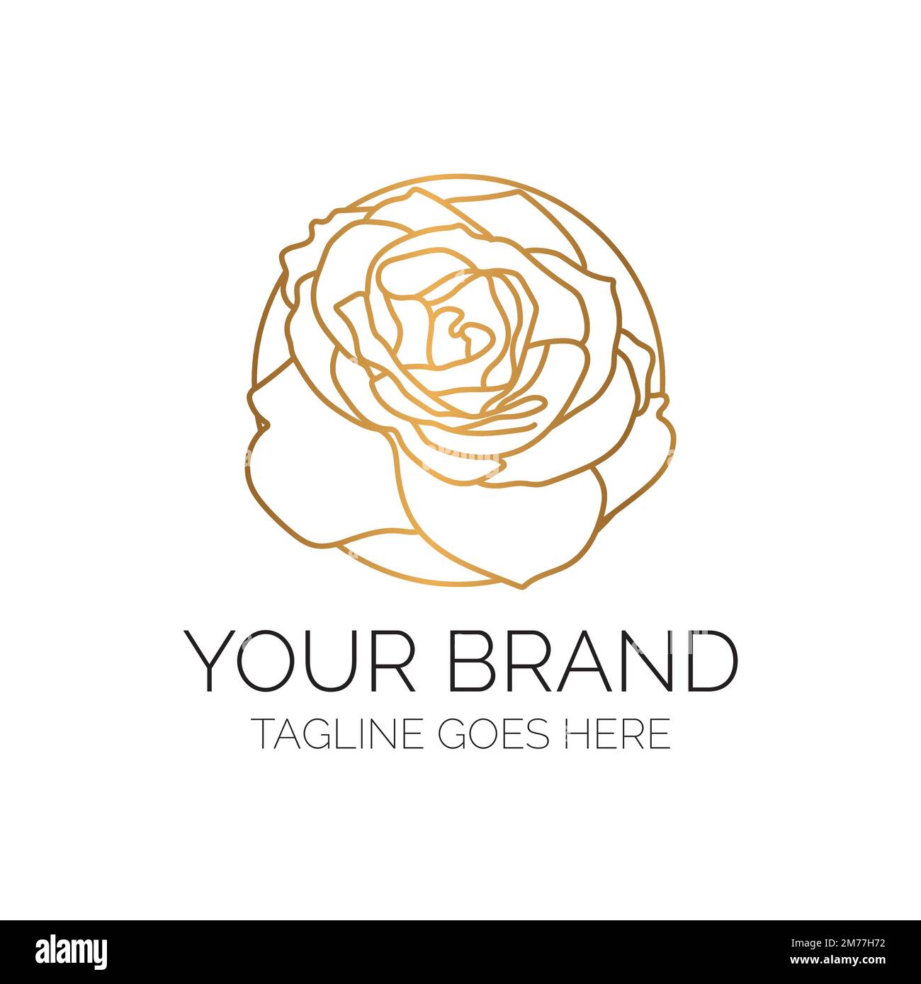 Elegant Thin Rose Flower Logo. Floral Emblem Stock Vector Image & Art ...