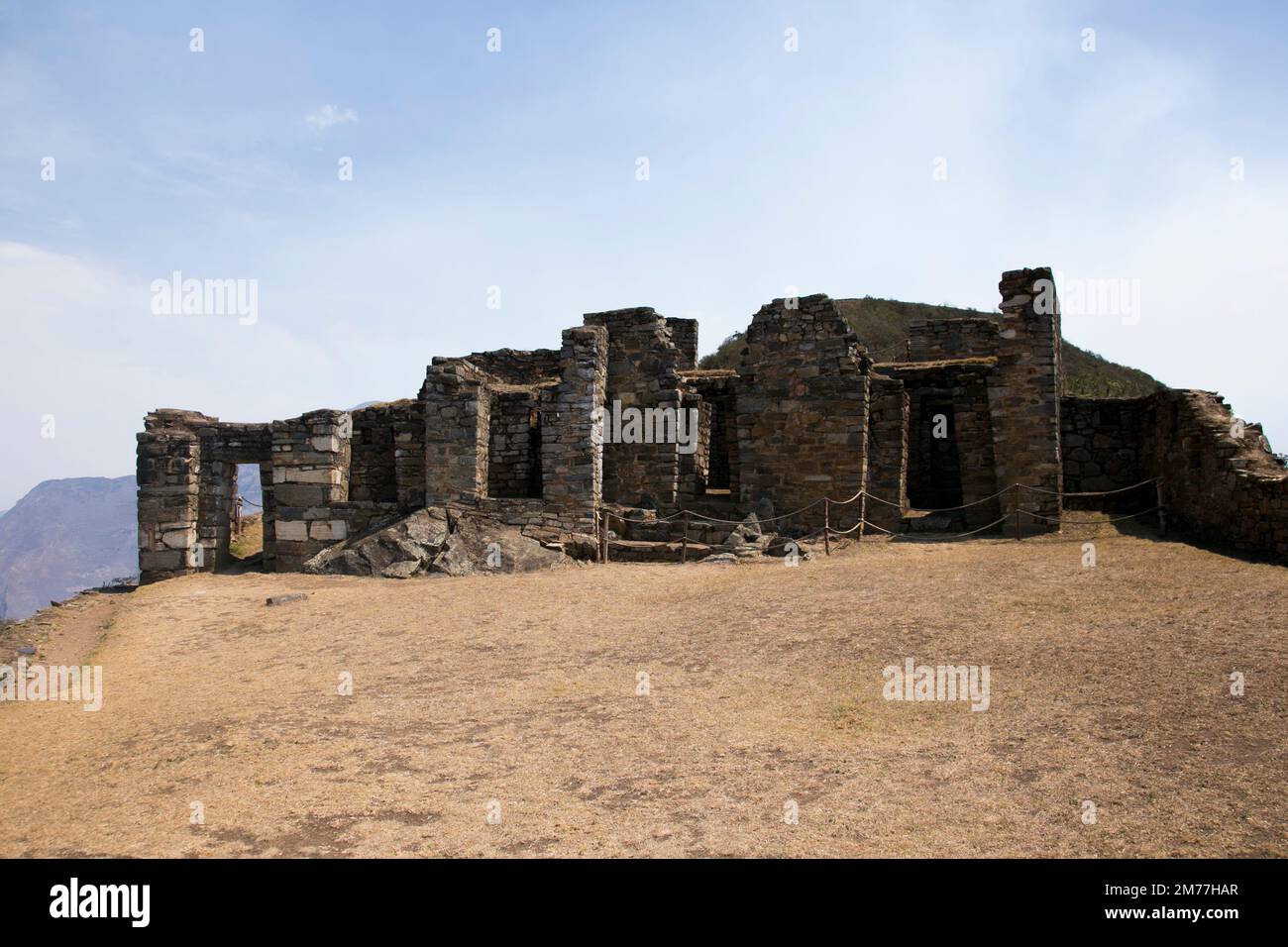 Ruins of Choquequirao, an Inca archaeological site in Peru, similar in ...
