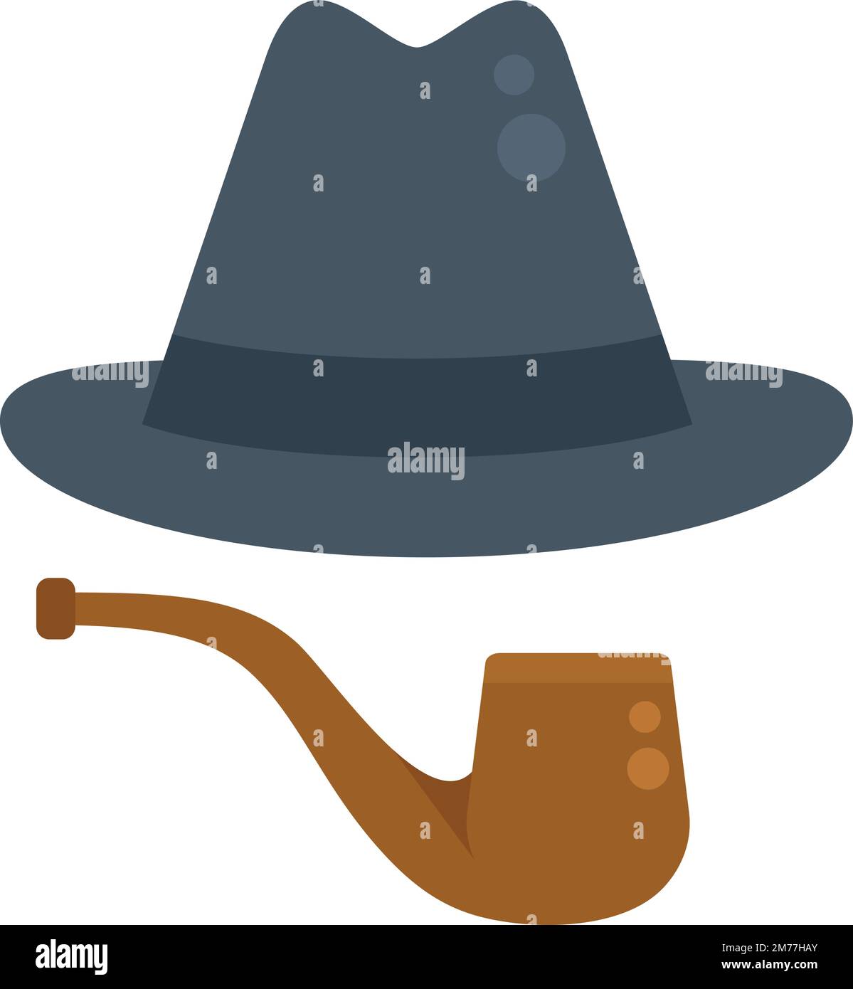 Agent smoking pipe icon flat vector. Secret service. Call center ...