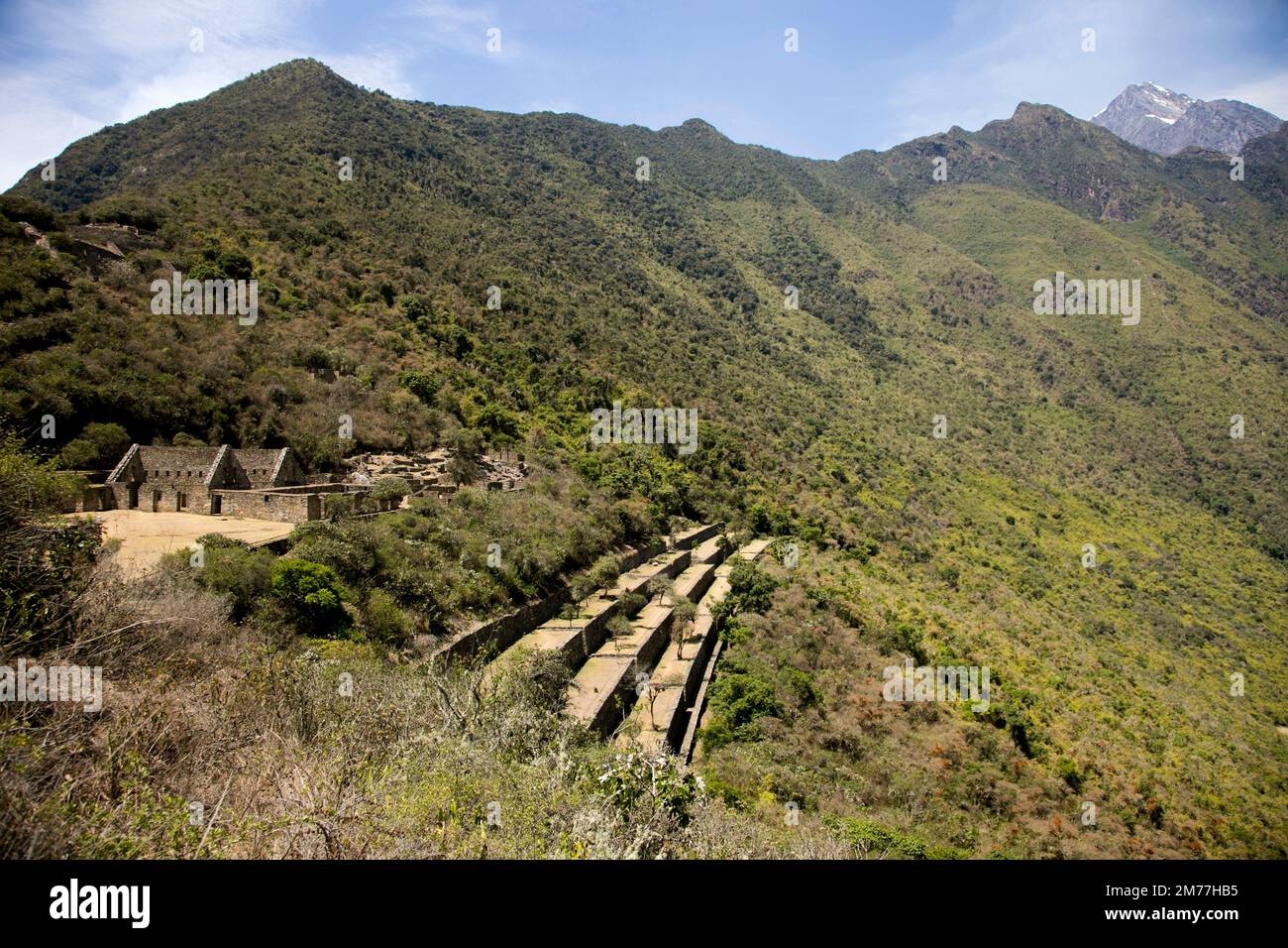 Ruins of Choquequirao, an Inca archaeological site in Peru, similar in ...