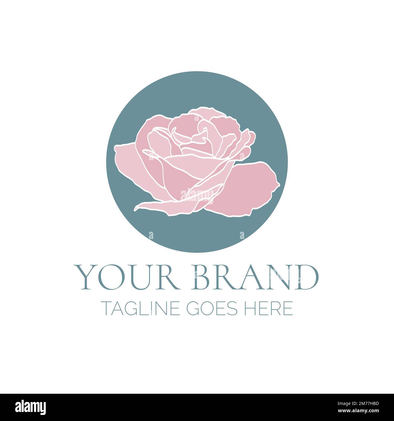Elegant Pastel Rose Flower Logo. Floral Logotype Stock Vector Image ...