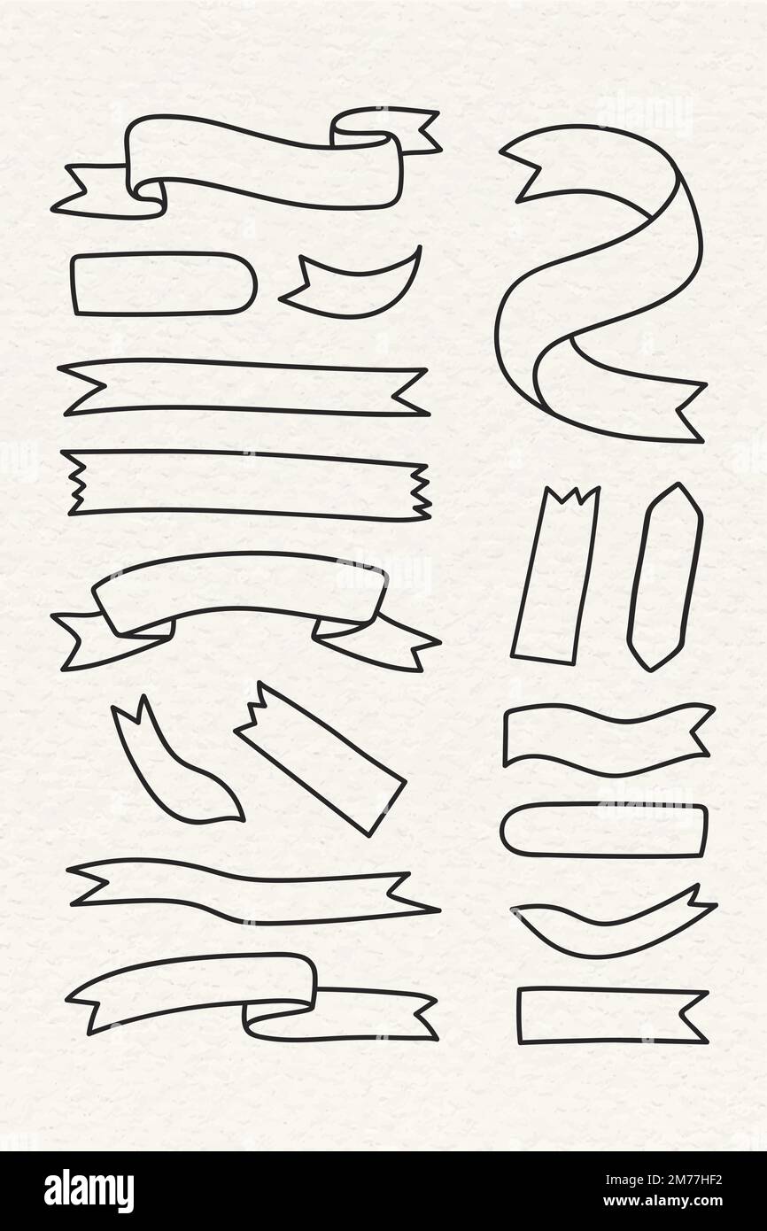 Hand drawn ribbon collection vector Stock Vector Image & Art - Alamy