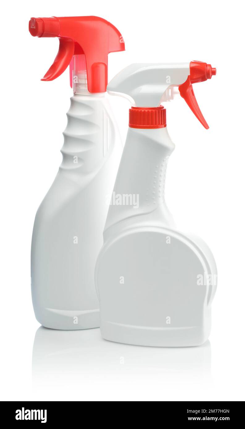 two white spray bottle] Stock Photo - Alamy