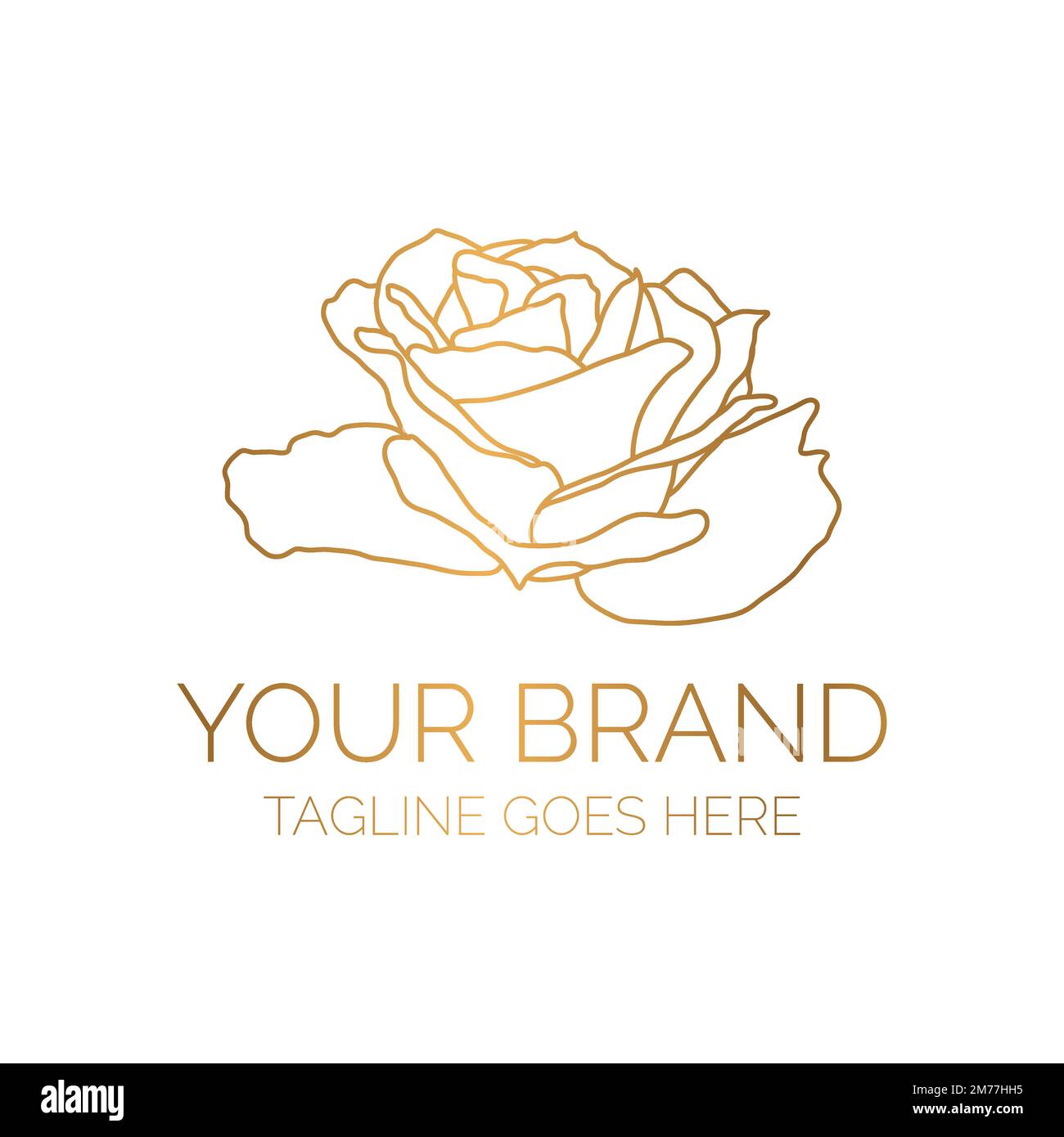 Vector golden rose flower Cut Out Stock Images & Pictures - Alamy