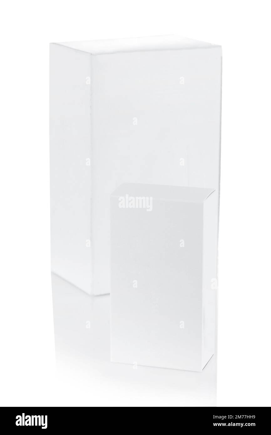 two white paper boxes Stock Photo - Alamy