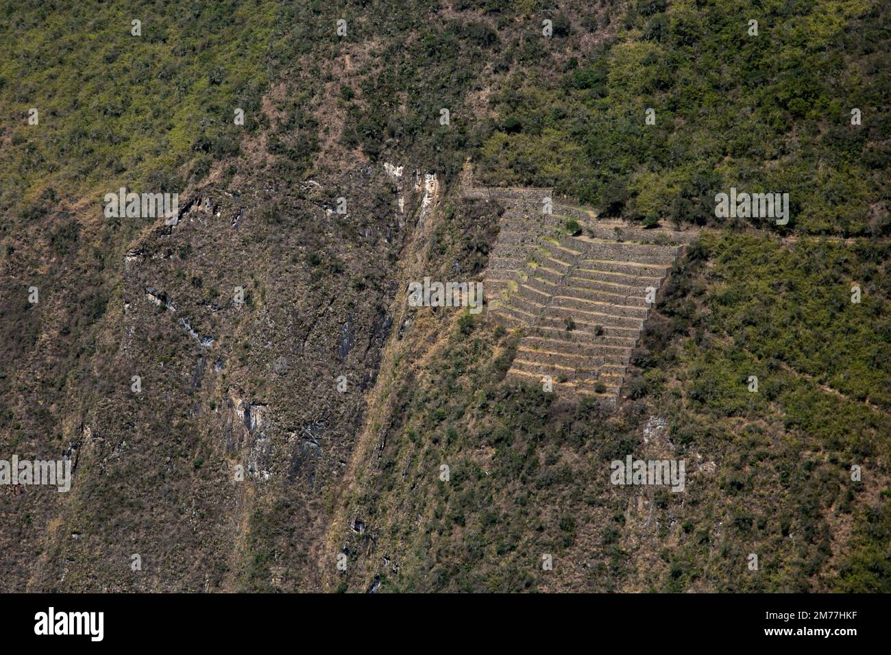 Ruins of Choquequirao, an Inca archaeological site in Peru, similar in ...