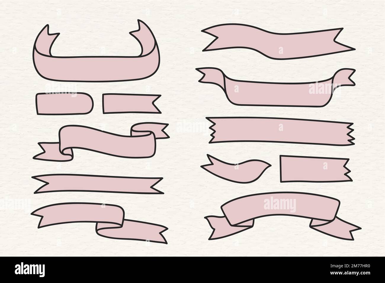 Hand drawn ribbon collection vector Stock Vector Image & Art - Alamy