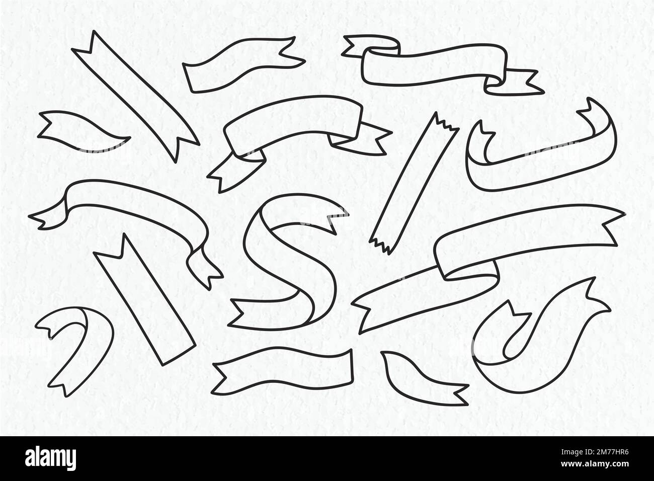 Hand drawn ribbon collection vector Stock Vector Image & Art - Alamy