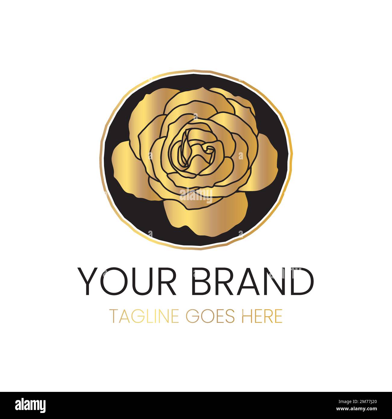 Vector golden rose flower Cut Out Stock Images & Pictures - Alamy