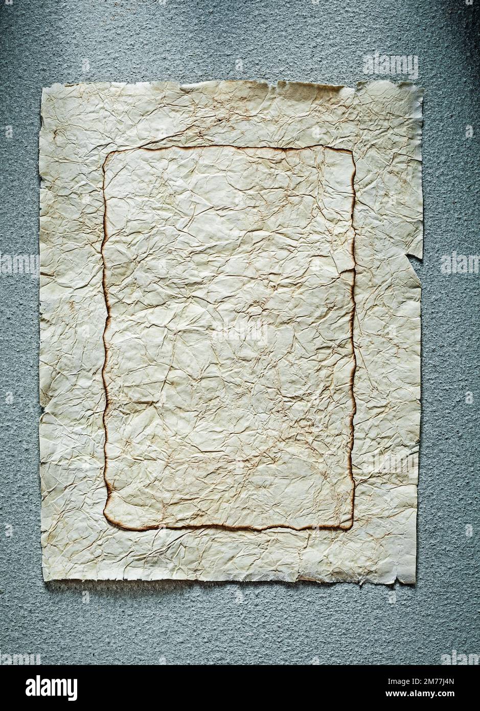 Vintage crumpled blank sheets of paper on grey surface Stock Photo - Alamy