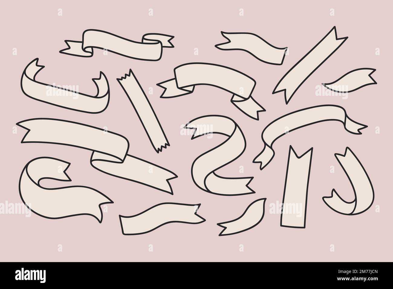 Hand drawn ribbon collection vector Stock Vector Image & Art - Alamy