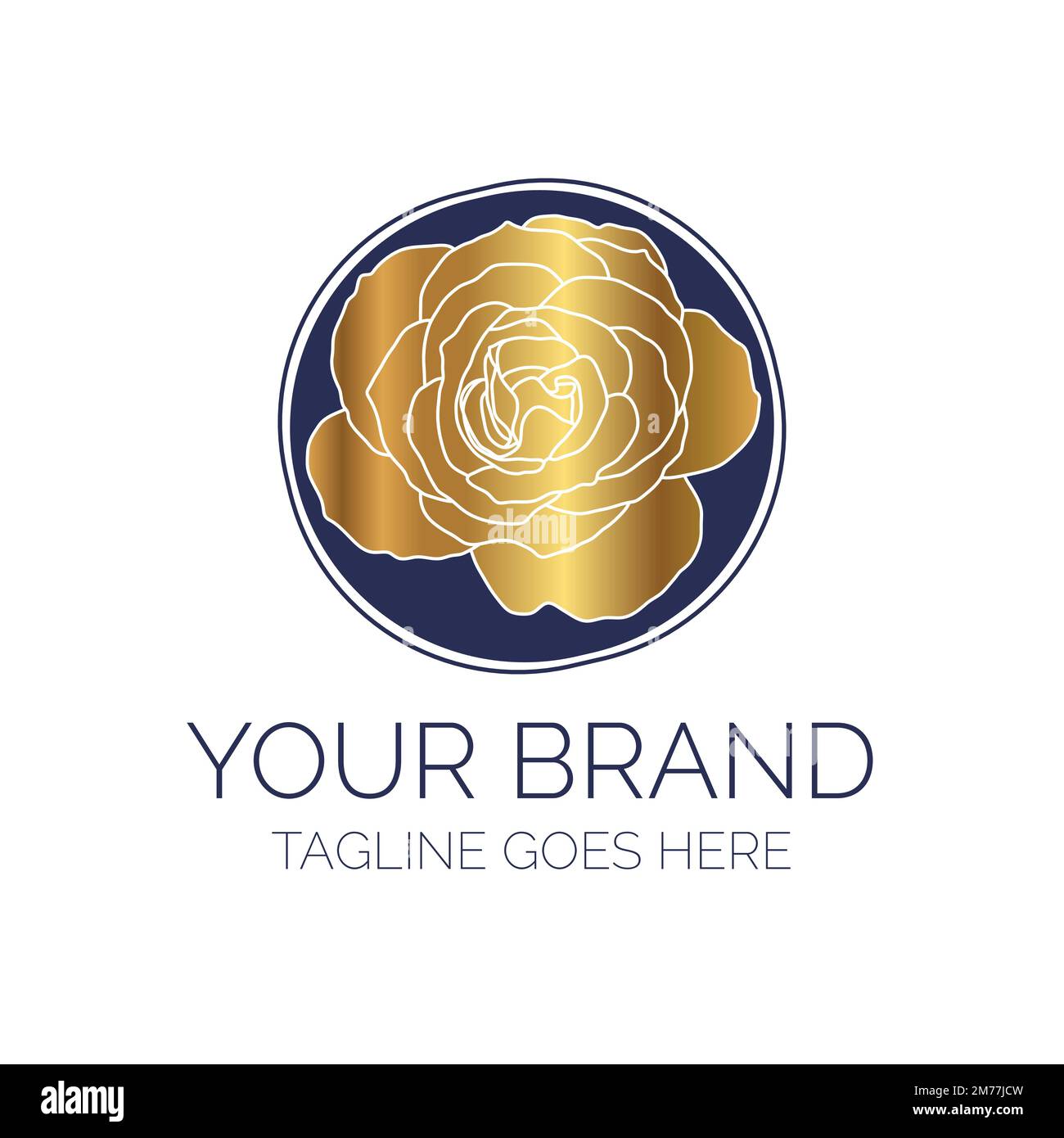 Vector golden rose flower Cut Out Stock Images & Pictures - Alamy