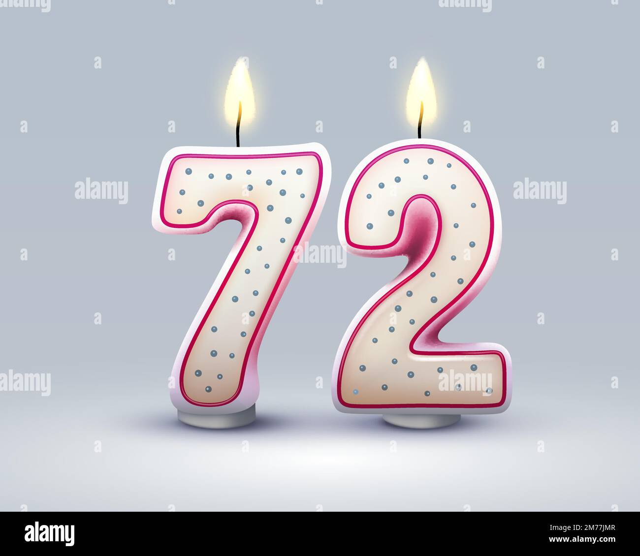 Happy Birthday years. 72 anniversary of the birthday, Candle in the ...