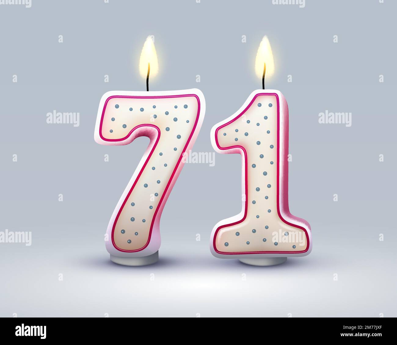 Happy Birthday Years 71 Anniversary Of The Birthday Candle In The
