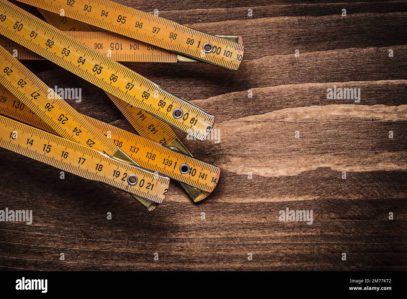 Wooden meter on wood board horizontal version construction concept ...