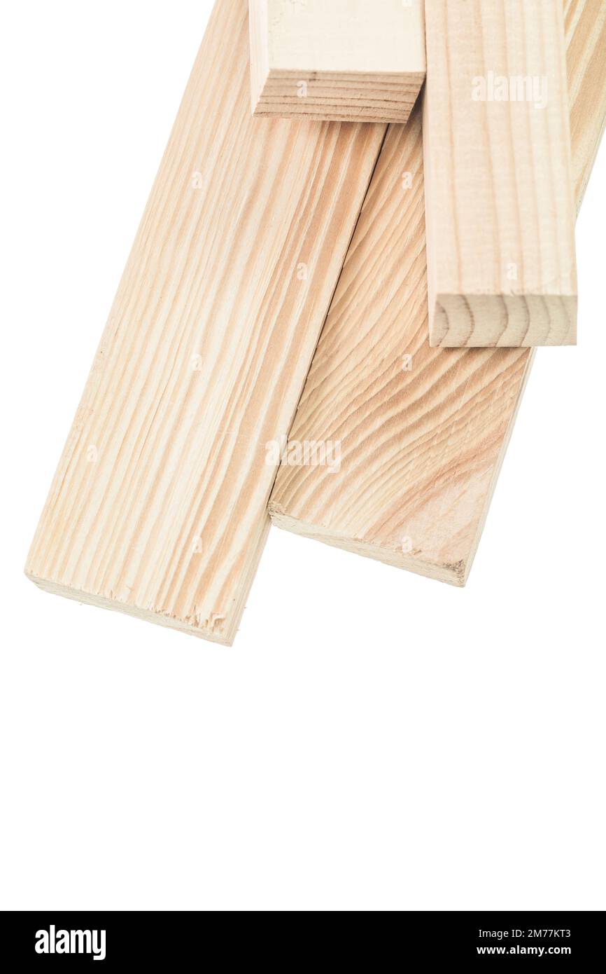 Wooden planks isolated on white Stock Photo - Alamy