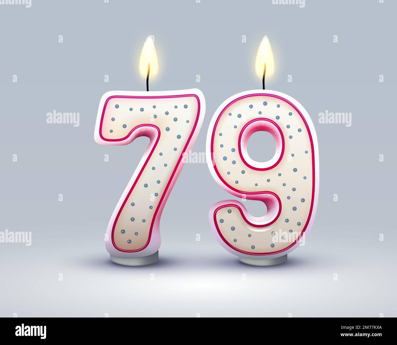 Happy Birthday years. 79 anniversary of the birthday, Candle in the ...