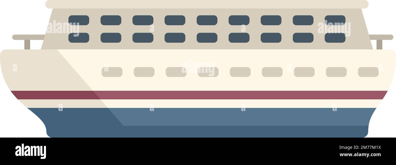 Ferryboat icon flat vector. River ship. Water cargo isolated Stock ...