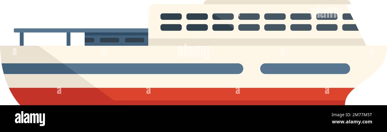 Passenger ferry icon flat vector. River ship. Water sea isolated Stock ...