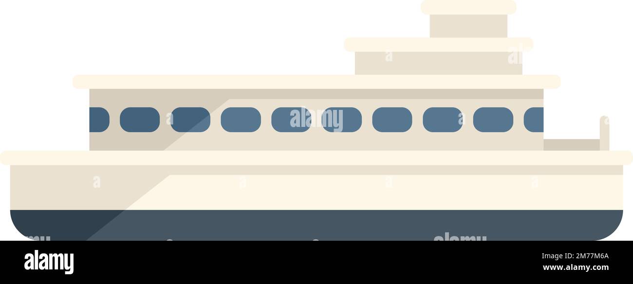 River ferry icon flat vector. Water ship. Sea steamboat isolated Stock ...