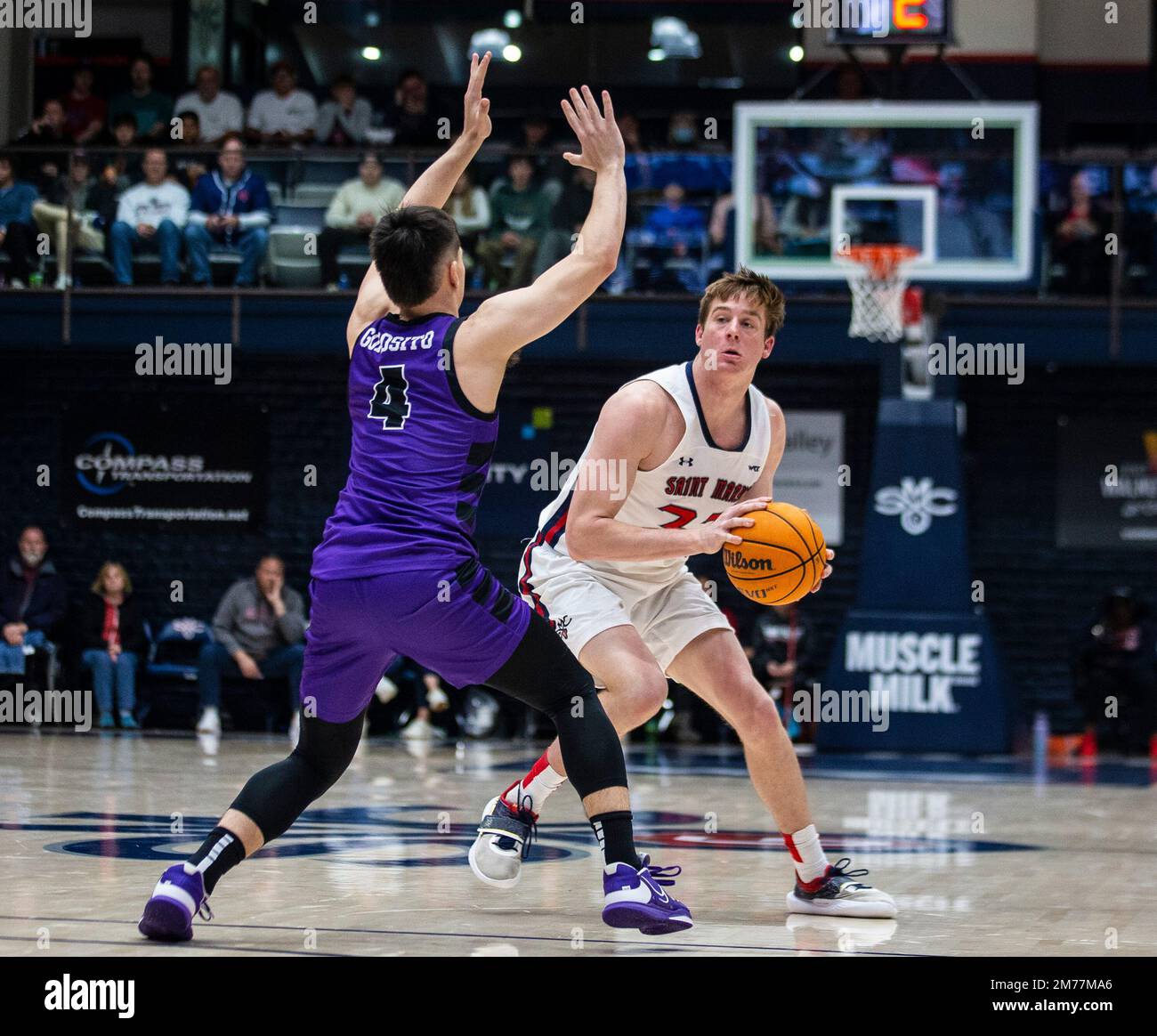 January 07, 2023 Moraga, CA U.S.A. St. Mary's guard Luke Barrett (33 ...