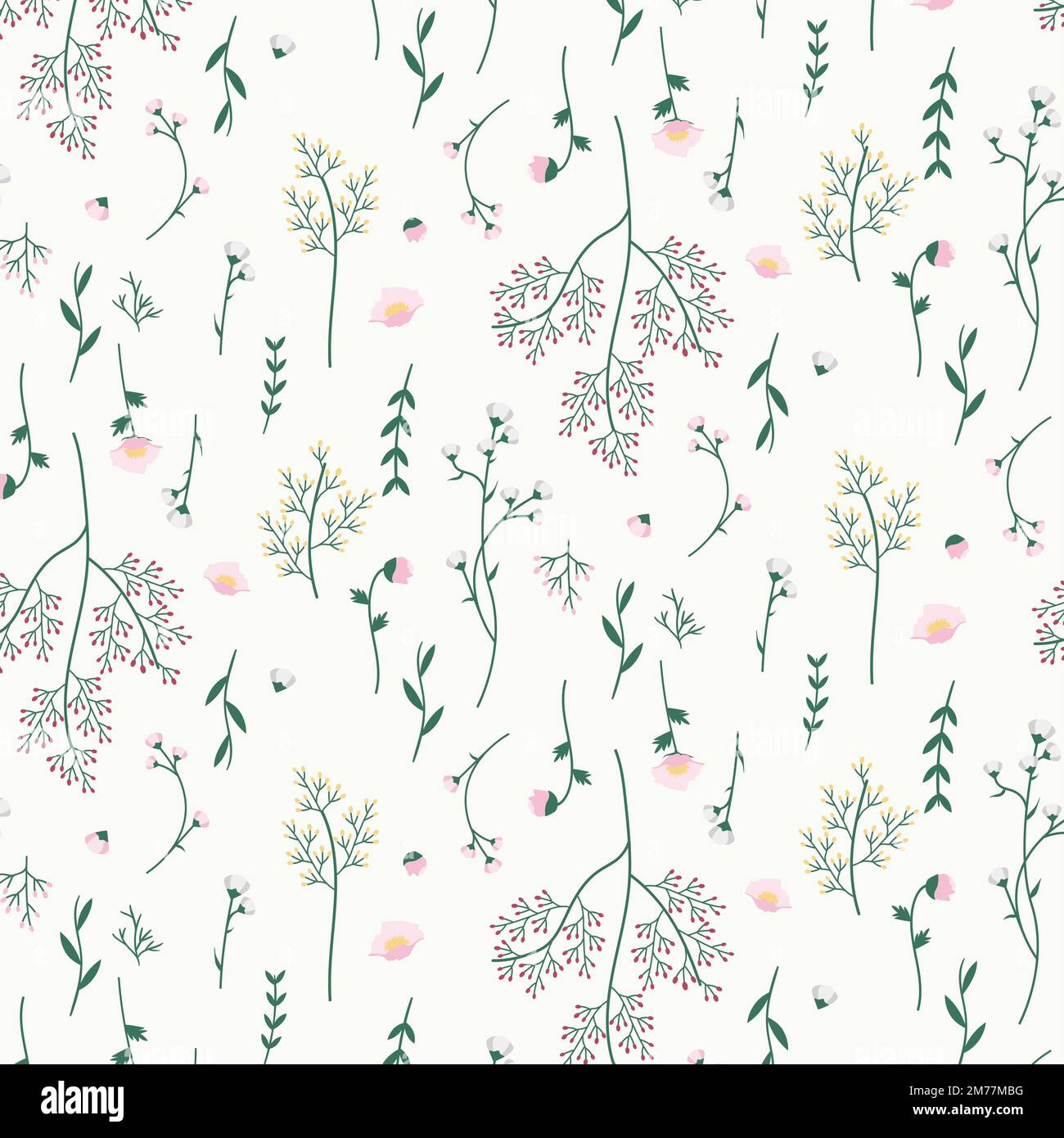 Wild flower seamless pattern vector Stock Vector Image & Art - Alamy
