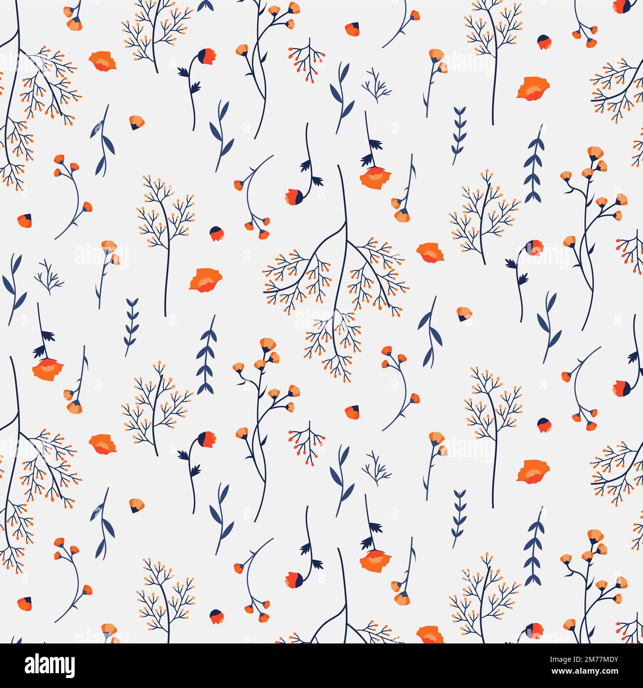 Wild flower seamless pattern vector Stock Vector Image & Art - Alamy