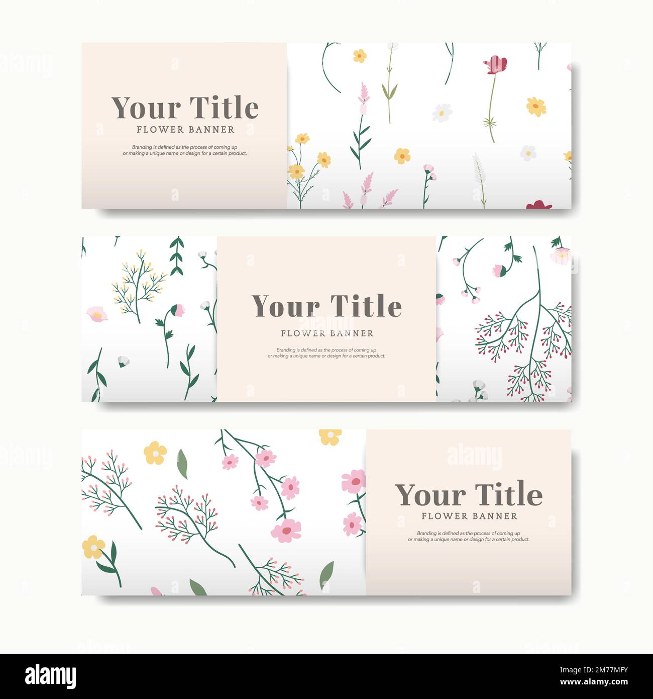 Set of flower banner vector Stock Vector Image & Art - Alamy
