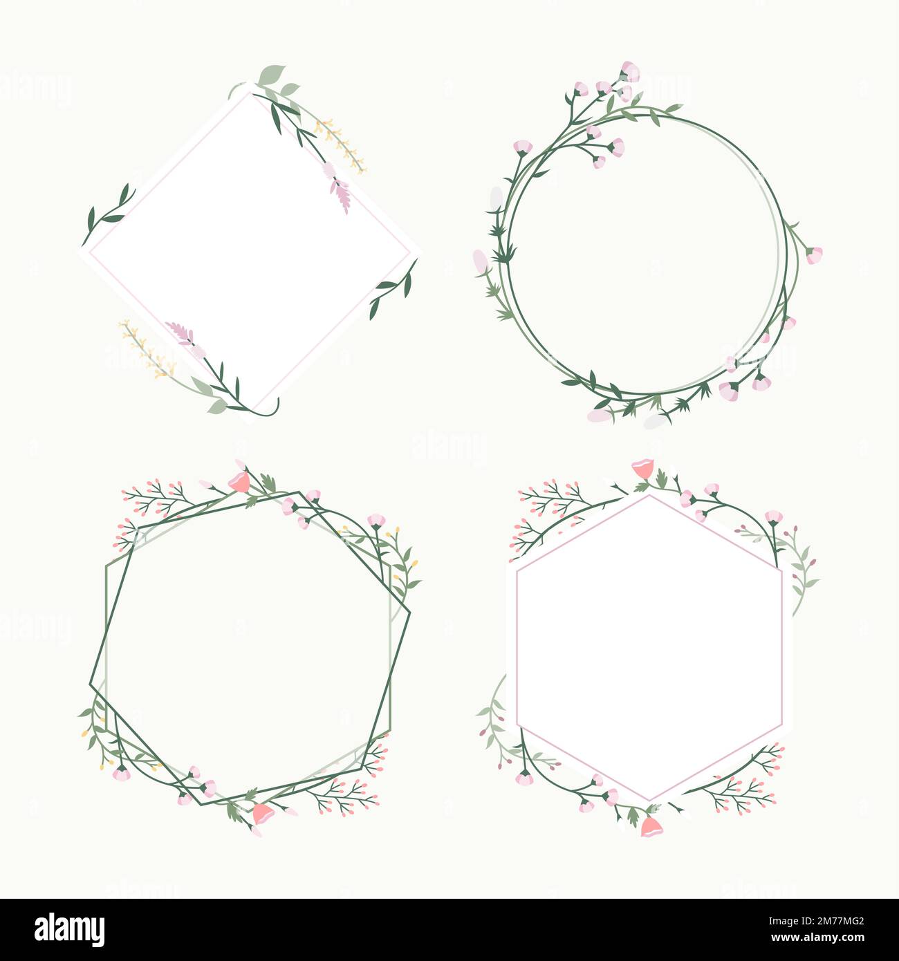 Set of floral frame vectors Stock Vector Image & Art - Alamy