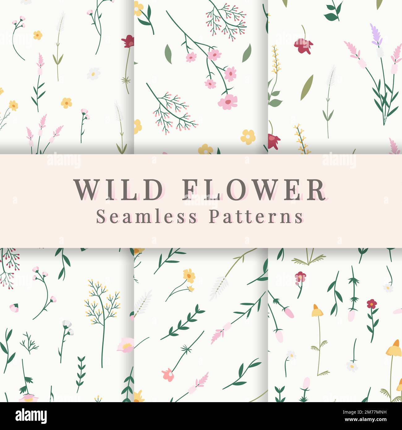 Wild flower seamless pattern vector Stock Vector Image & Art - Alamy