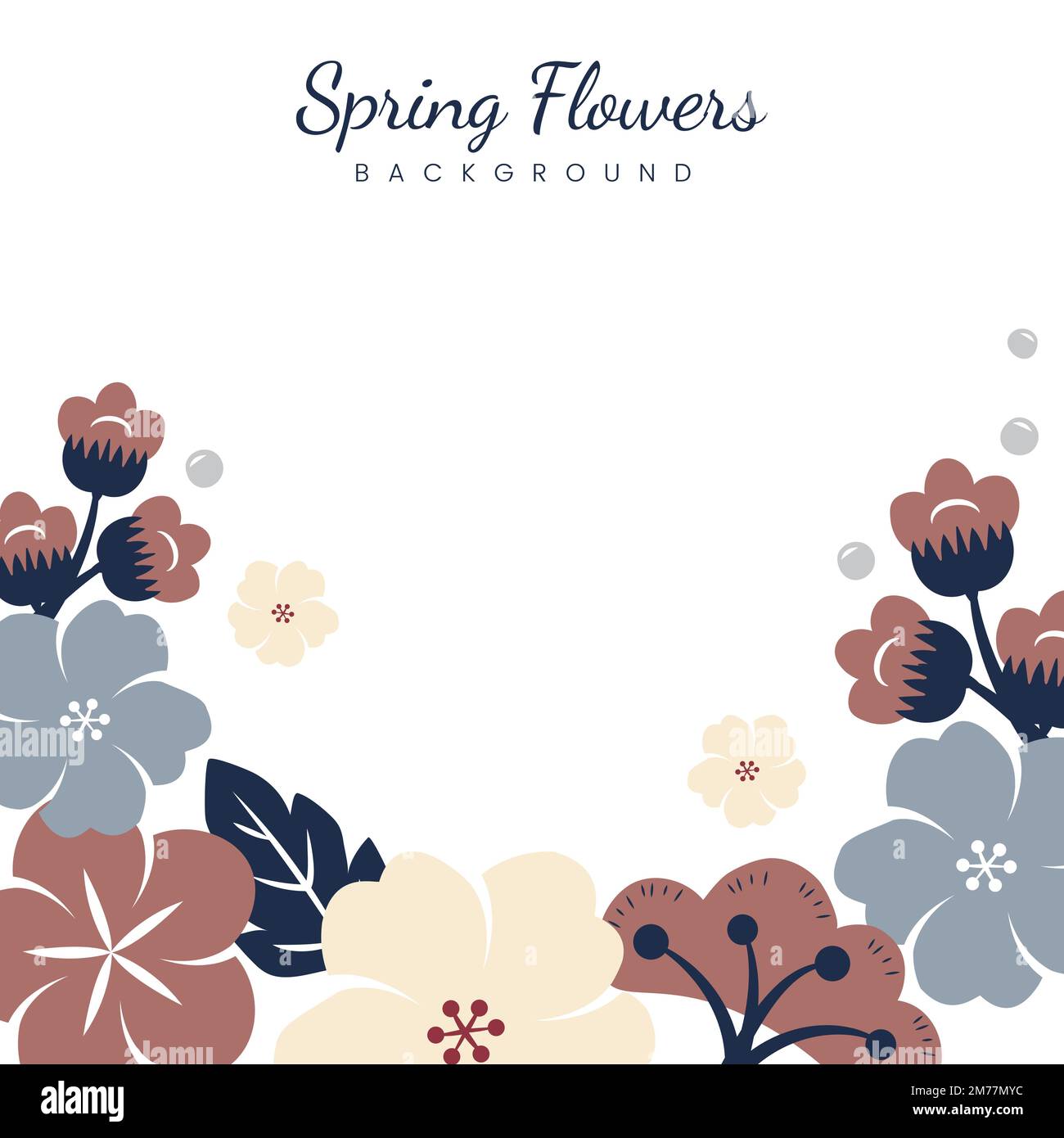 Colorful spring flowers border background vector Stock Vector Image ...