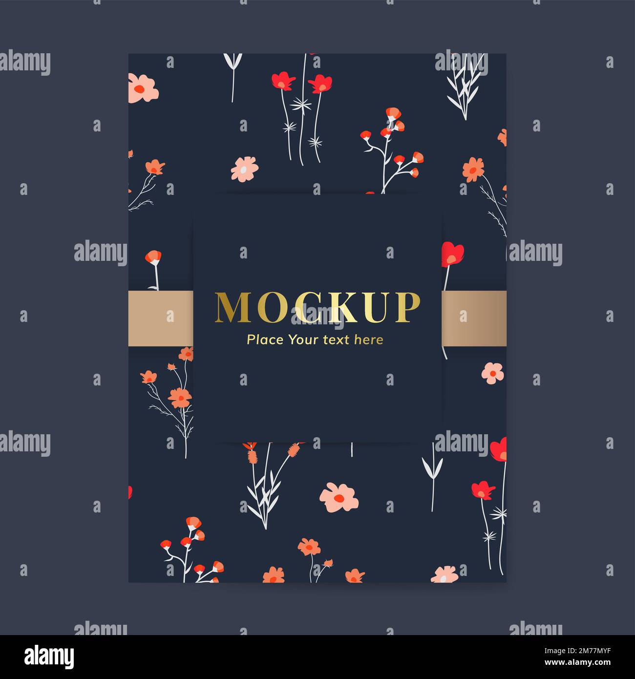 Floral invitation card design mockup Stock Vector Image & Art - Alamy