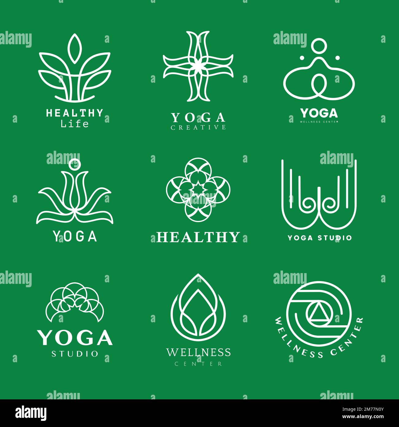 Yoga studio green Stock Vector Images - Alamy