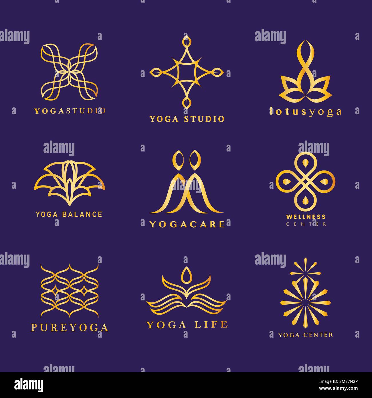 Set of yoga logo vector Stock Vector Image & Art - Alamy
