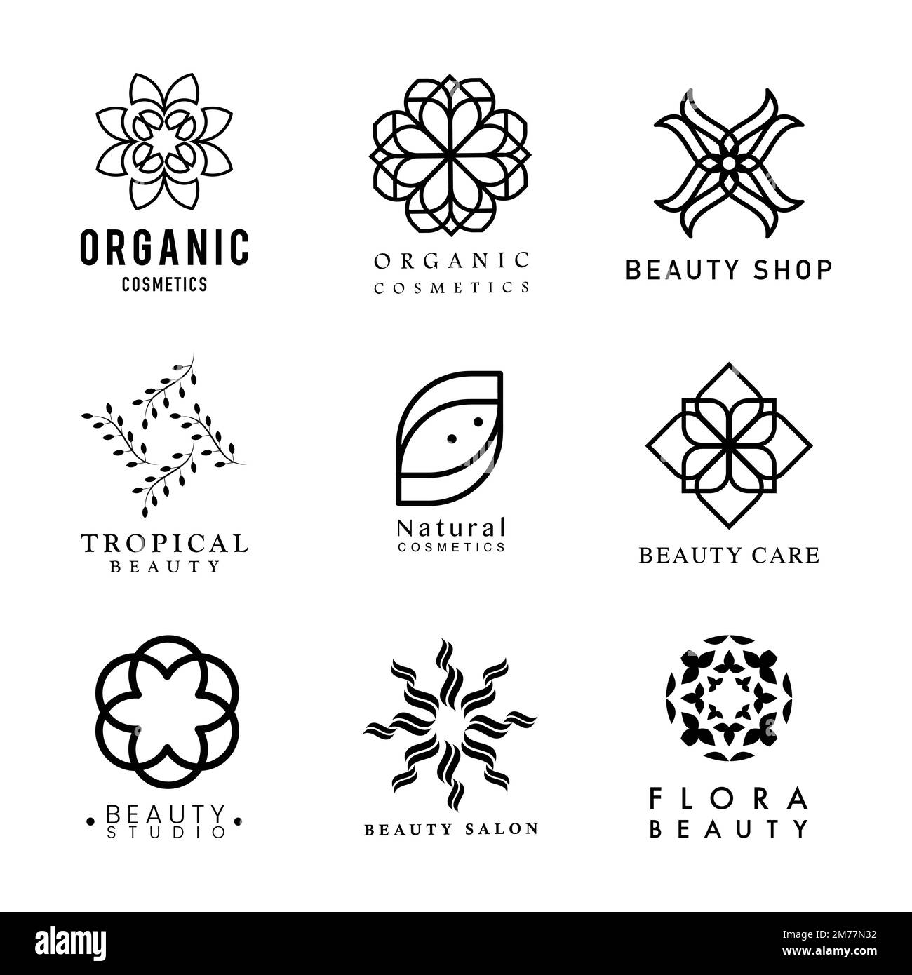 Collection of organic cosmetics logo vector Stock Vector Image & Art ...