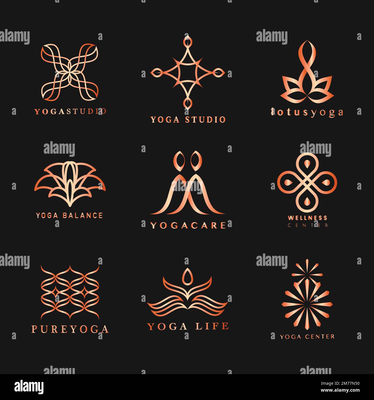 Set of yoga logo vector Stock Vector Image & Art - Alamy