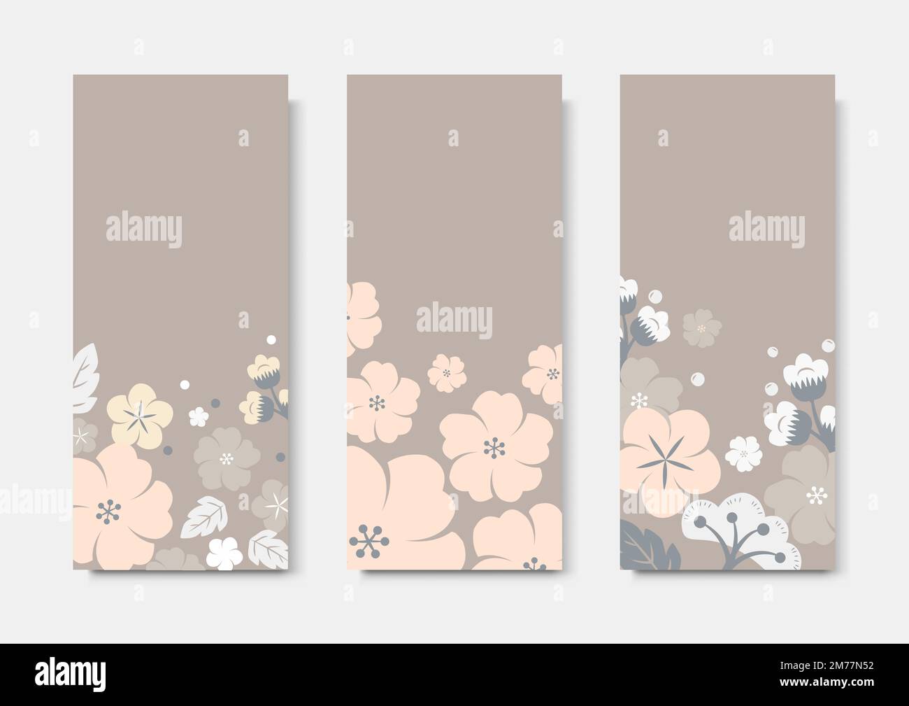 Flowers border rectangle card template vector Stock Vector Image & Art ...