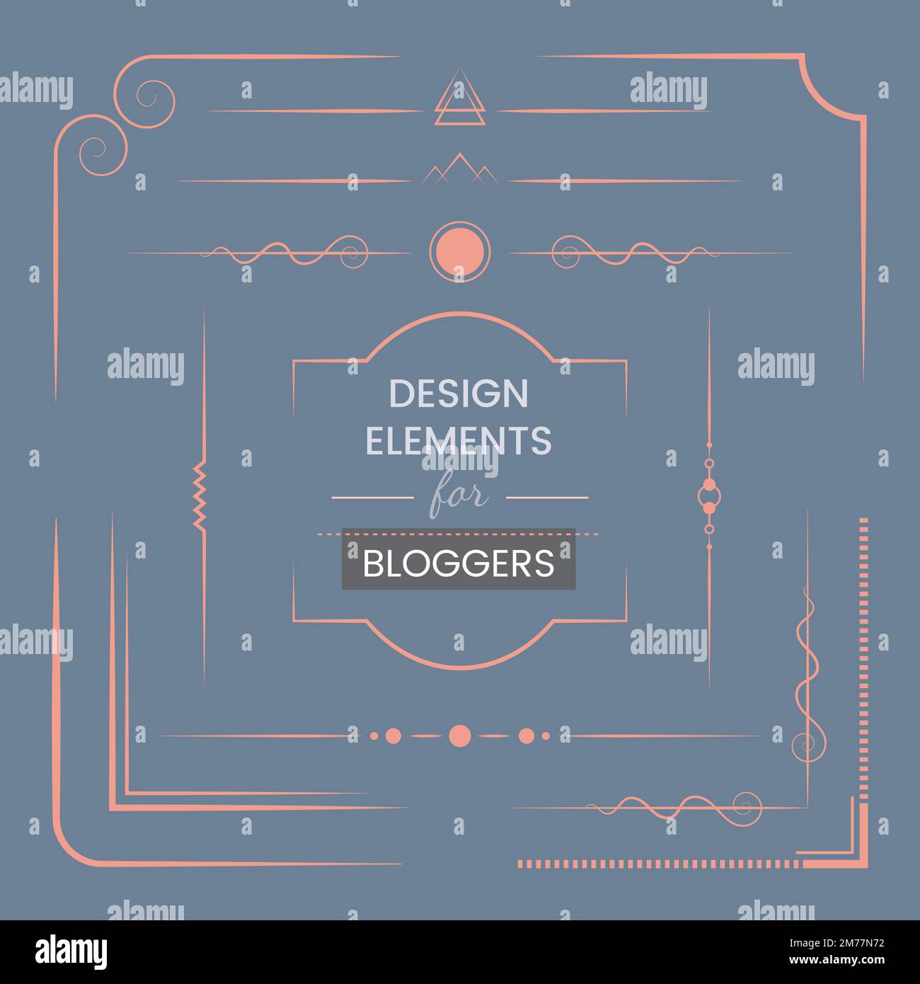 Set of design elements for bloggers vector Stock Vector Image & Art - Alamy