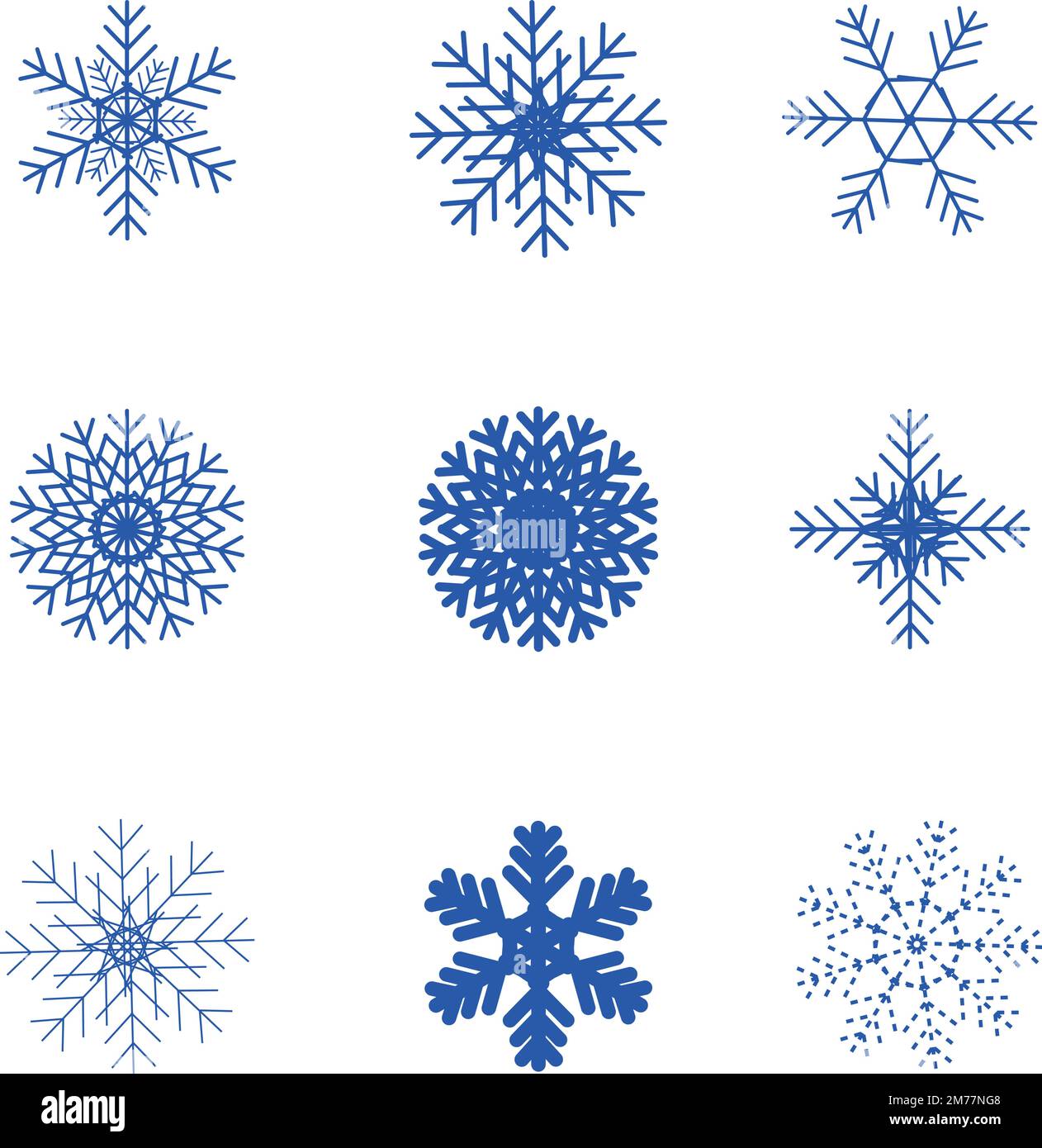 Vector snowflakes set. Snow flake icons isolated Stock Vector Image ...