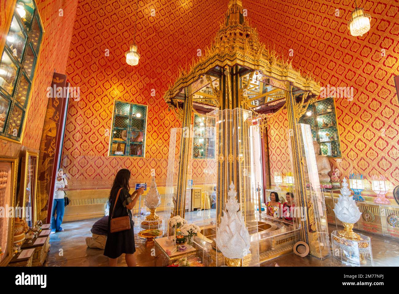 the Buddha footprint at the Wat Phra Phutthabat in the Town of Phra Phutthabat in the Province ...