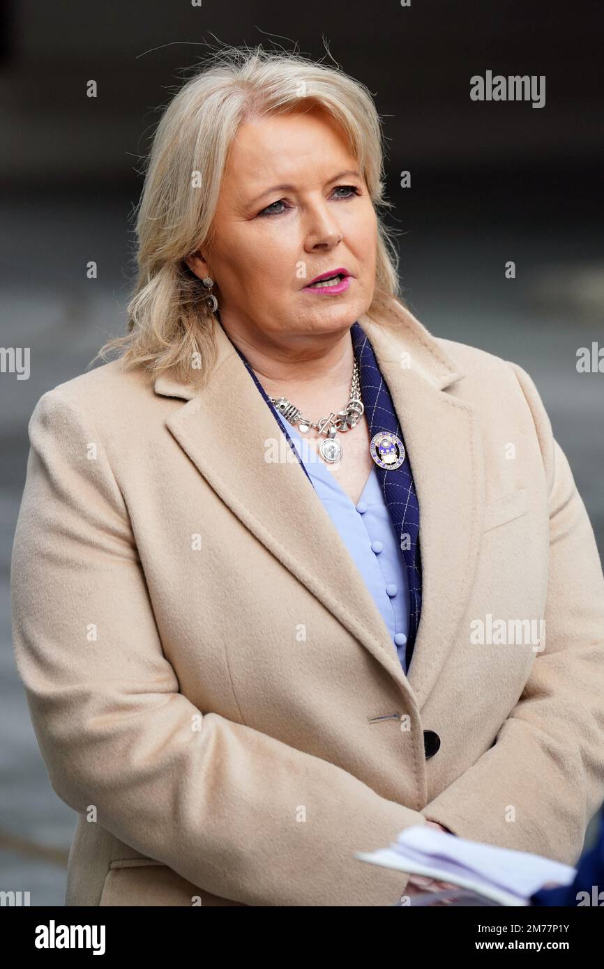 Royal College of Nursing (RCN) general secretary Pat Cullen speaks to ...