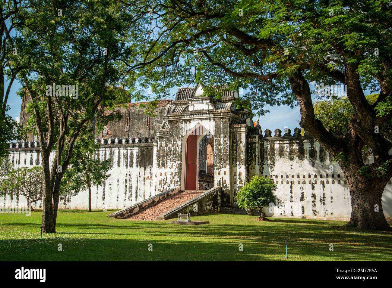 a Gate of the Phra Narai Ratchaniwet Palace in the City of Lopburi in ...