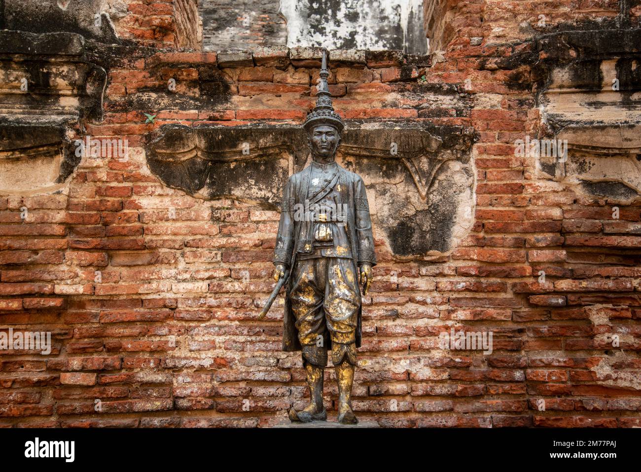 a Monument of the King Narai the Great or Ramathibodi III at the Phra Narai Ratchaniwet Palace ...