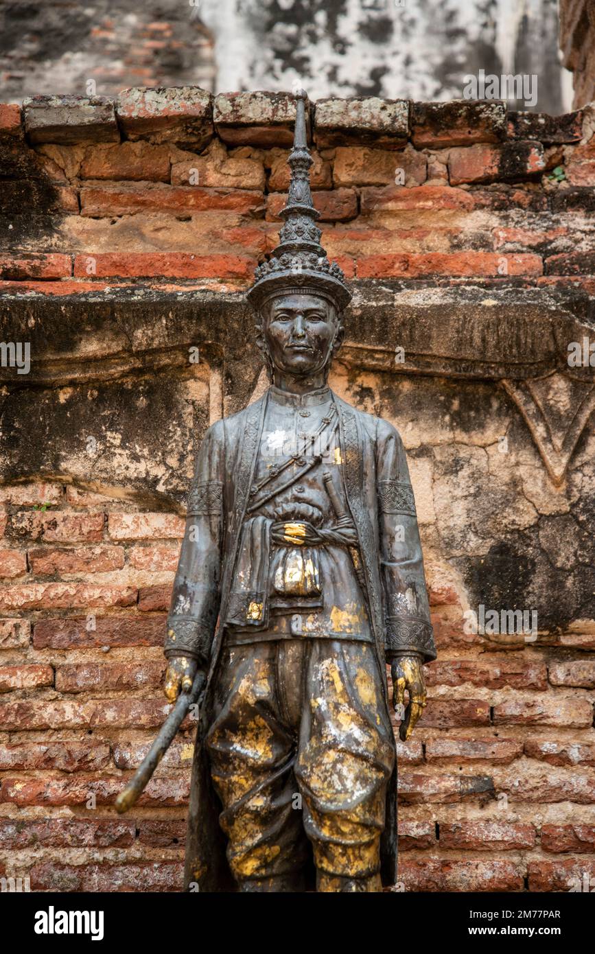 a Monument of the King Narai the Great or Ramathibodi III at the Phra ...