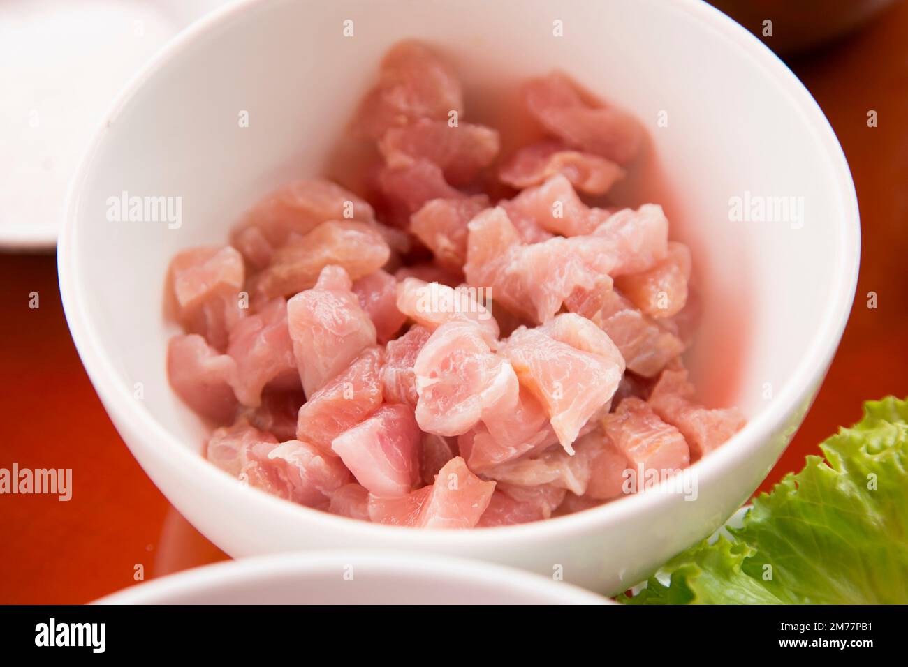 Preparing a delicious Peruvian sea bass ceviche in the fishing port of ...