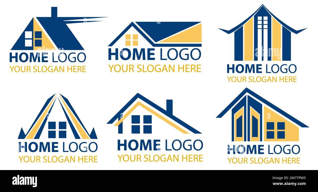 house and hotel building logo for construction companies vector ...