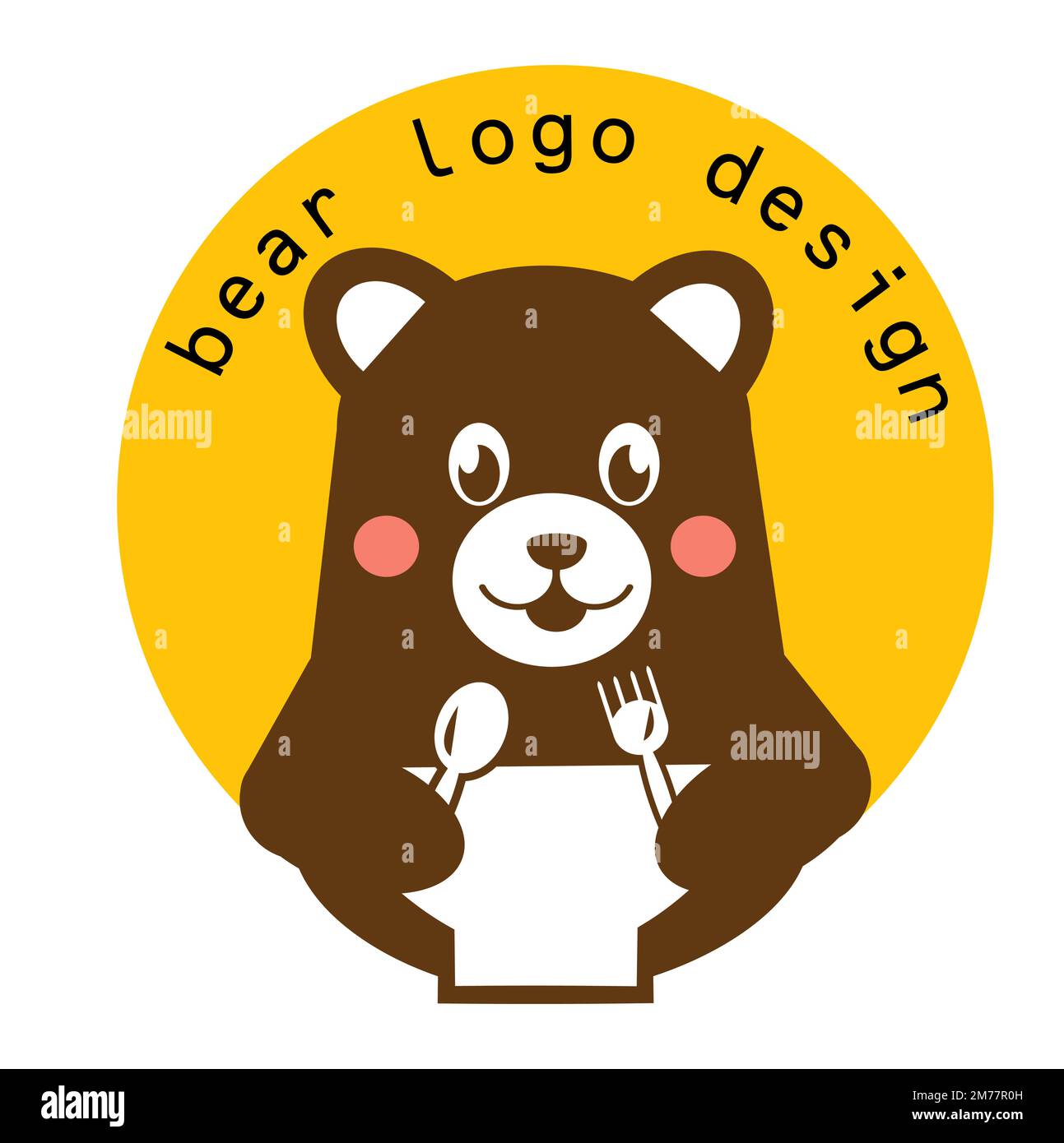 bear logo design cute brown for shop vector Stock Vector Image & Art ...
