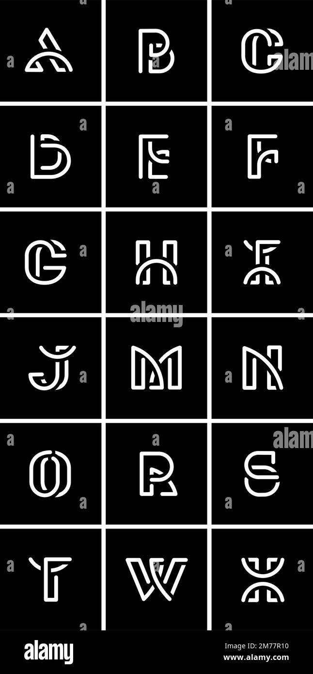 White monochrome font english Stock Vector Images - Alamy