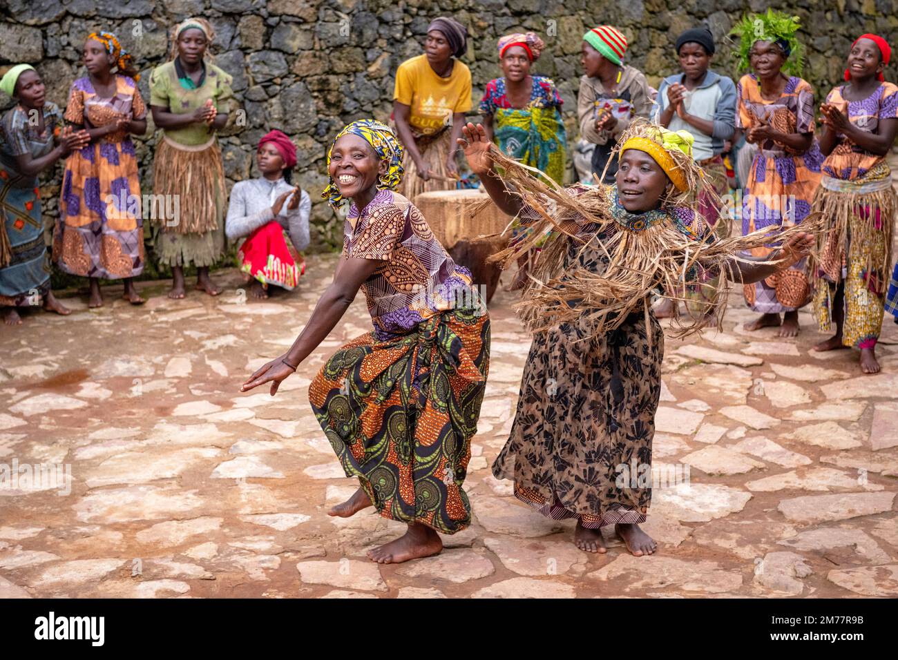 Echuya Batwa people, often known as pygmies, dancing in south western ...