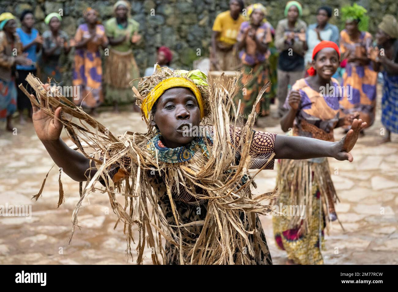 Echuya Batwa people, often known as pygmies, dancing in south western ...